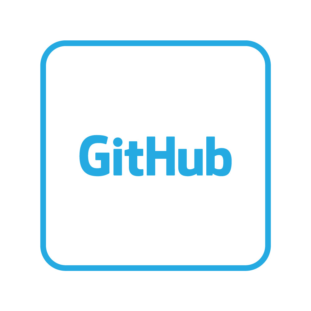 Free High-Quality Skyblue Outline Square Github Logo for Creative Design