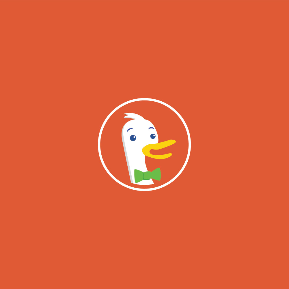Free High-Quality Orange Background DuckDuck Go Symbol for Creative Design