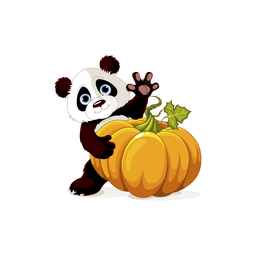 Free High-Quality Thanksgiving cute little panda pumpkin Logo for ...