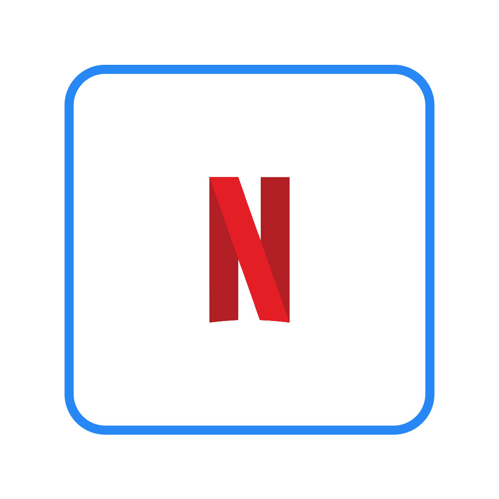 Free High-Quality Sky Blue Outline Red Netflix Logo for Creative Design