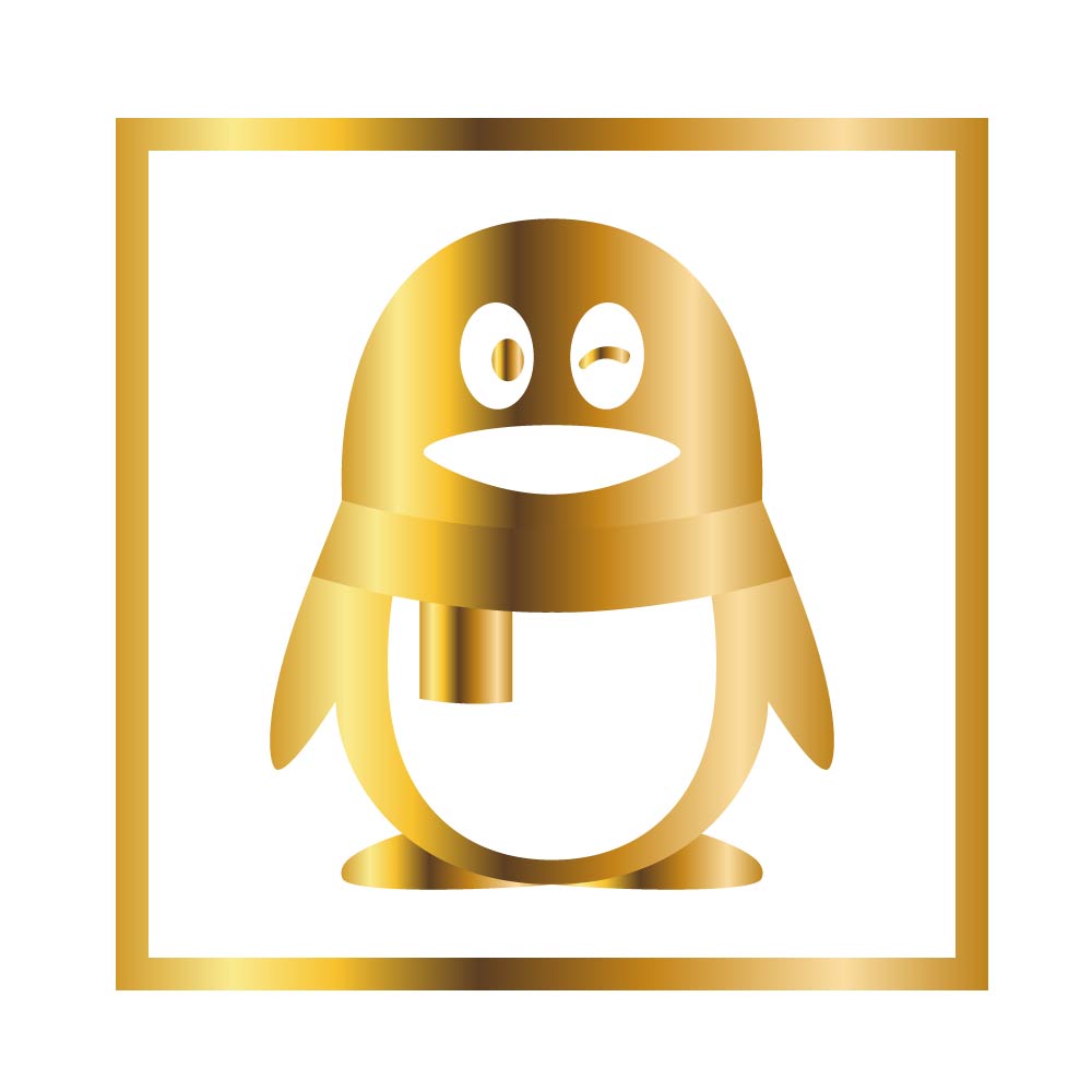 Free High-Quality Golden QQ Logo Square Outline for Creative Design