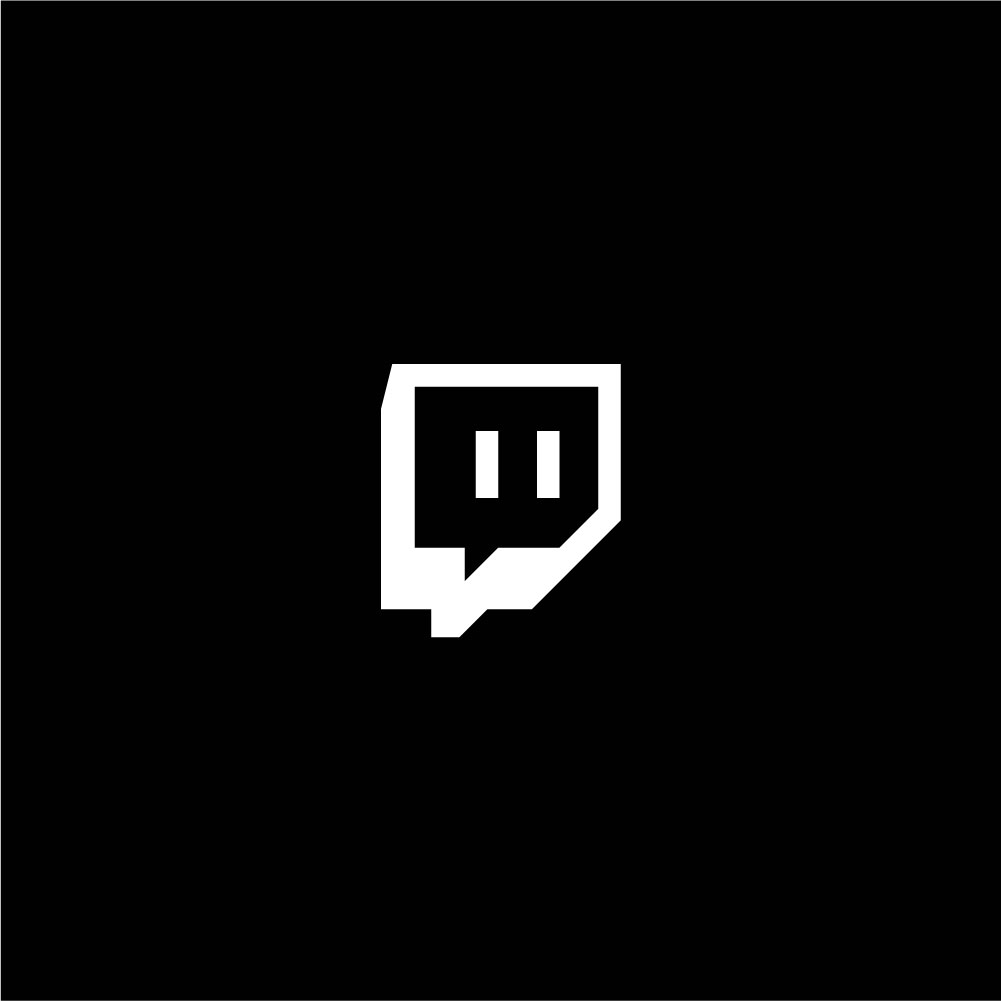 Download Black Background White Twitch Symbol Logo in SVG Vector or PNG