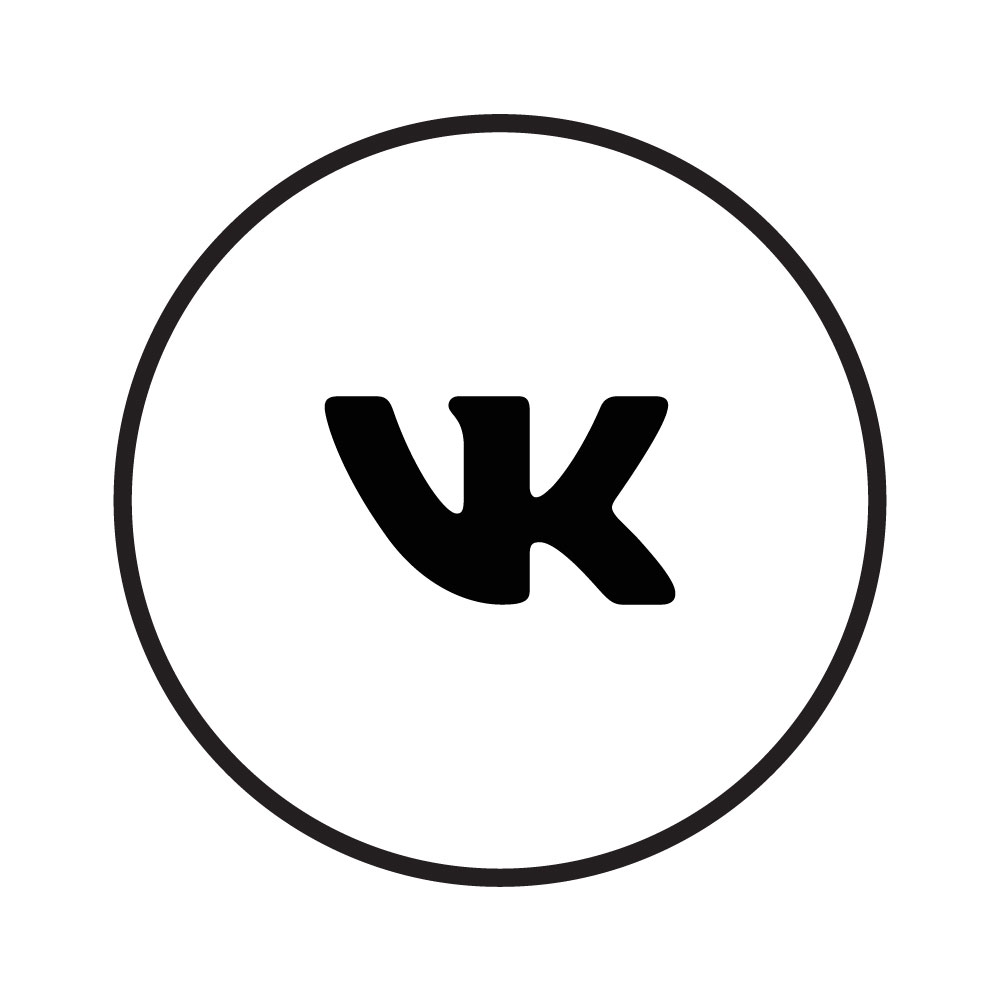 Free High-Quality Black Outline Circle Vk Logo for Creative Design