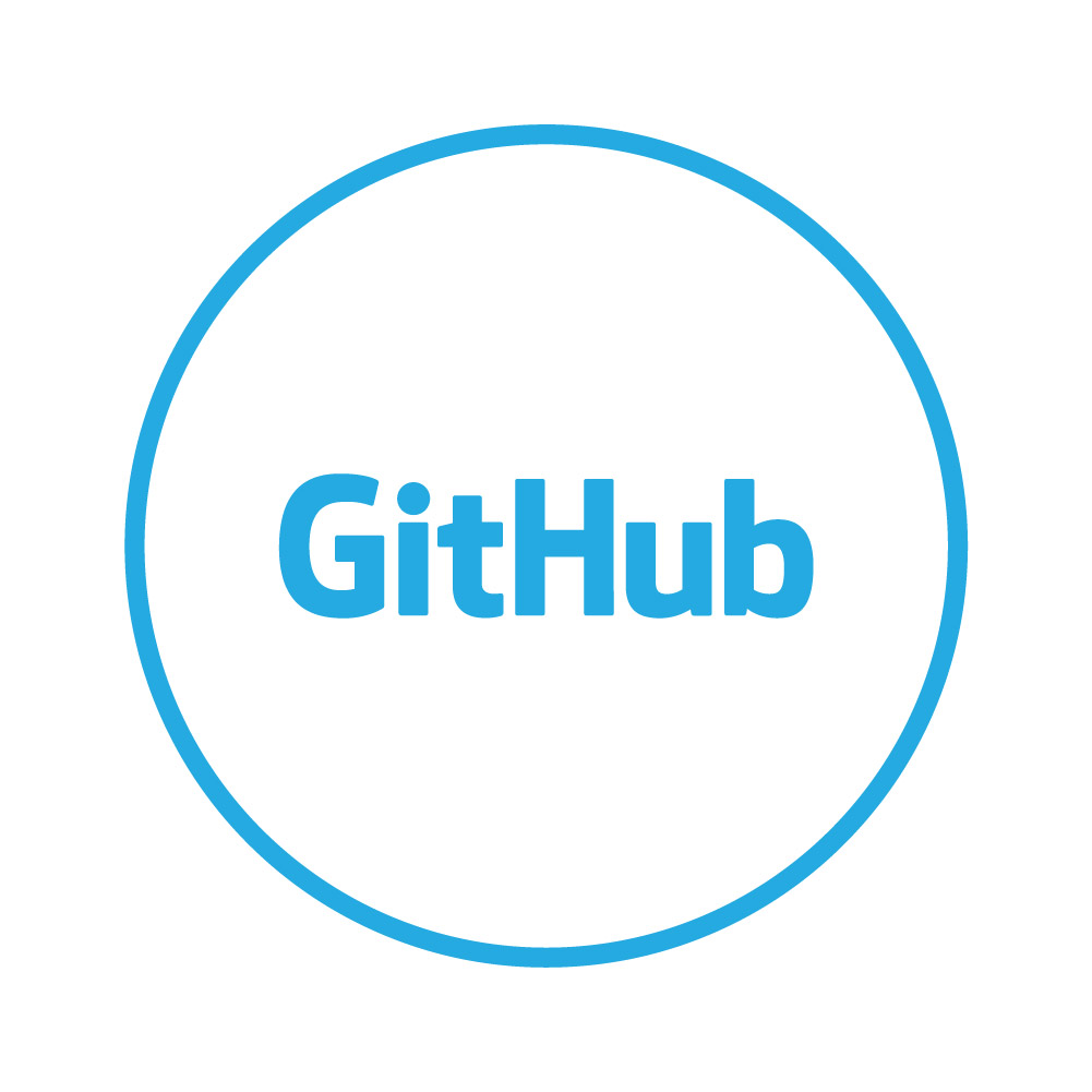 Free High-Quality Skyblue Outline Circle Github Logo for Creative Design