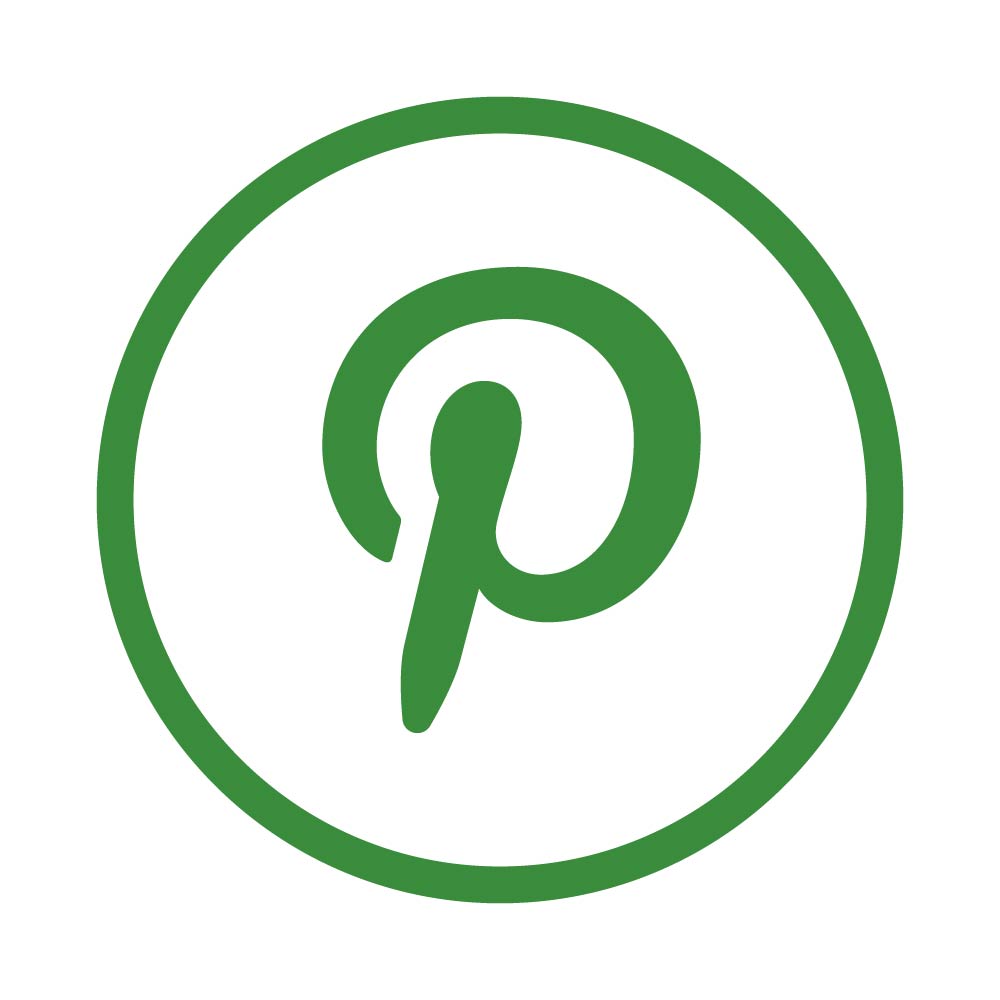 Free High-Quality Green Pinterest Logo Outline Circle for Creative Design