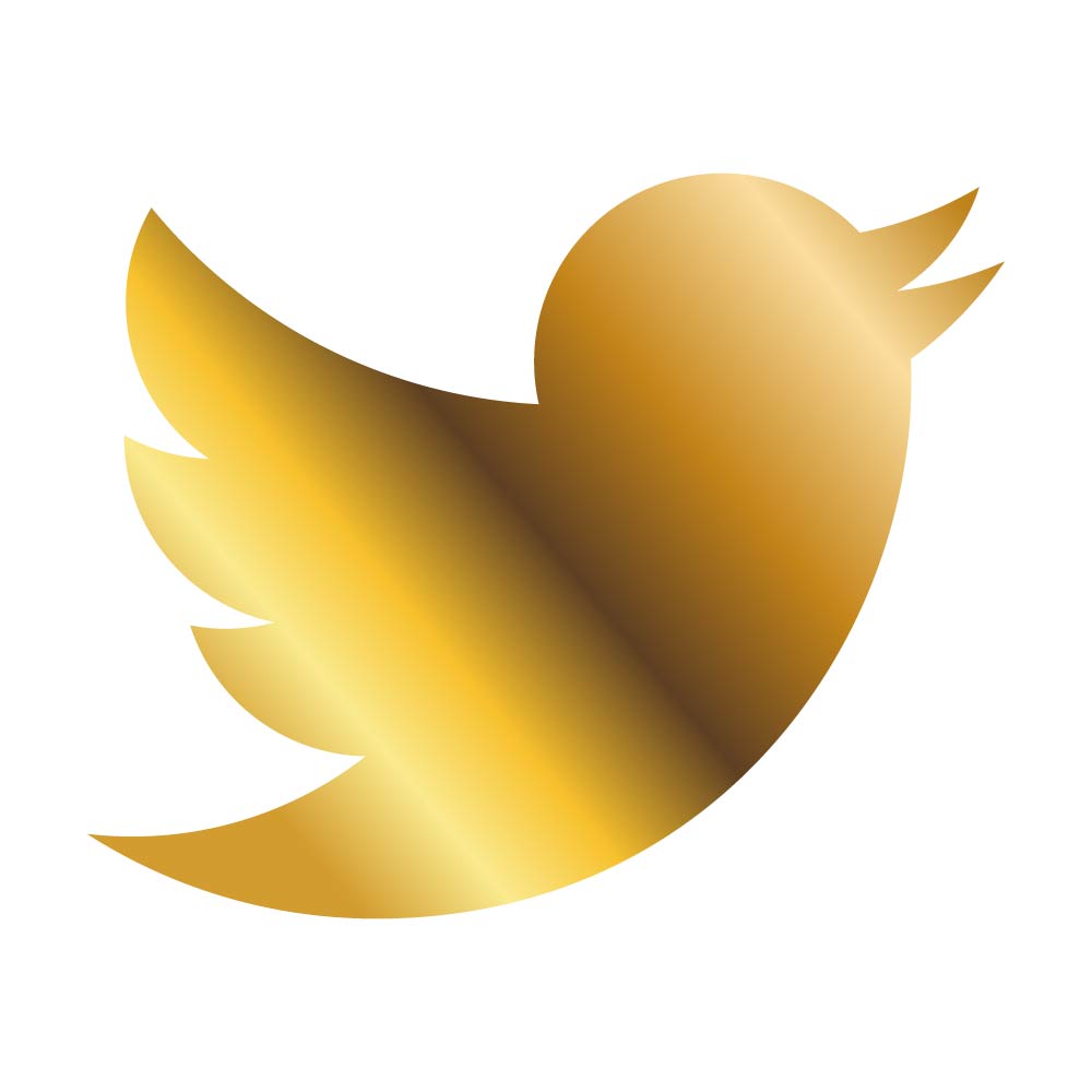 Free High-Quality Golden Twitter Logo for Creative Design