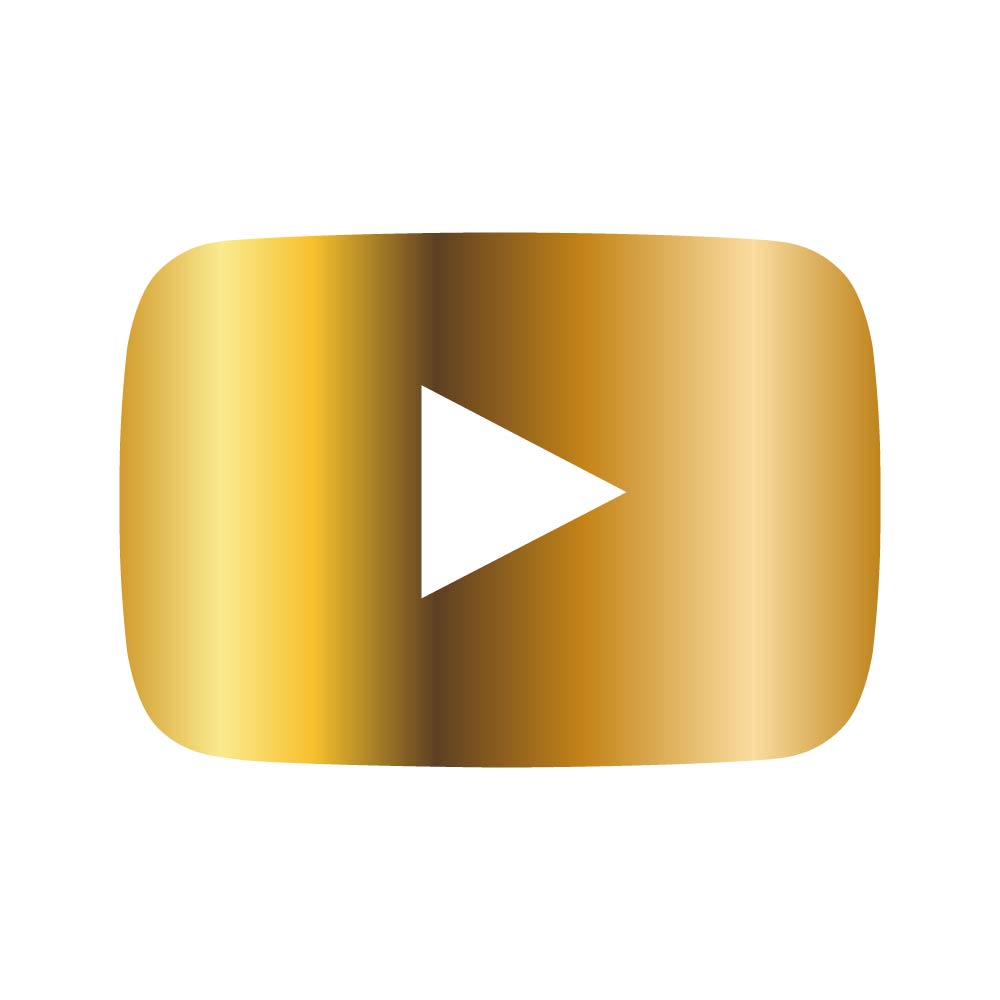 Free High-Quality Golden Youtube Icon for Creative Design