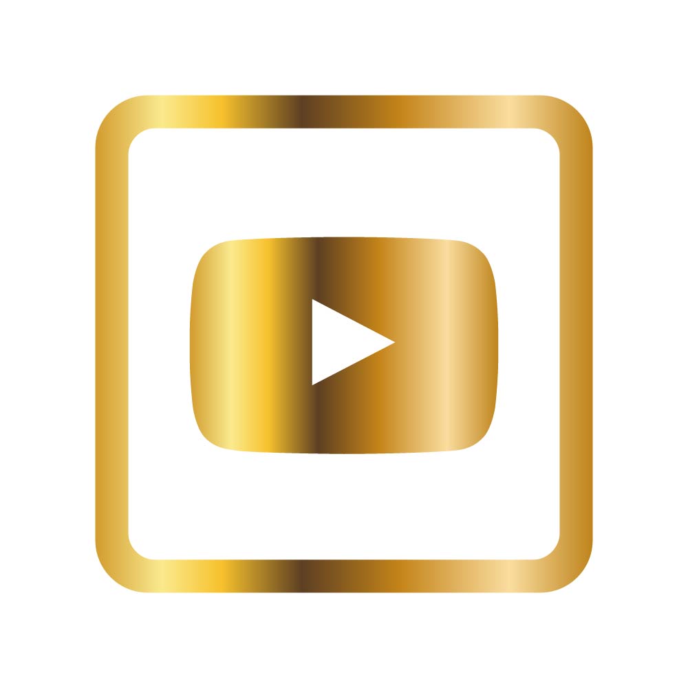 Free High-Quality Golden Youtube Logo Square for Creative Design